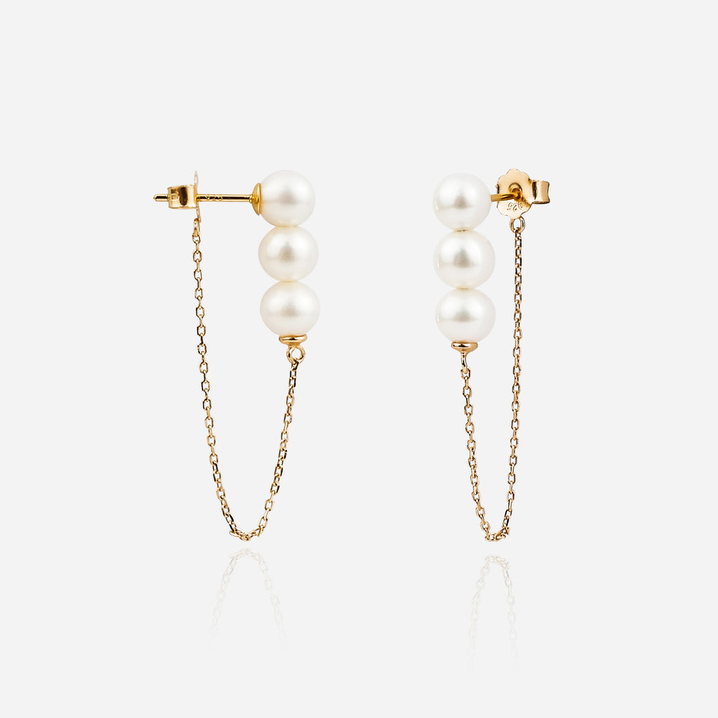PEARL CHAIN EARRINGS – Monojewelry